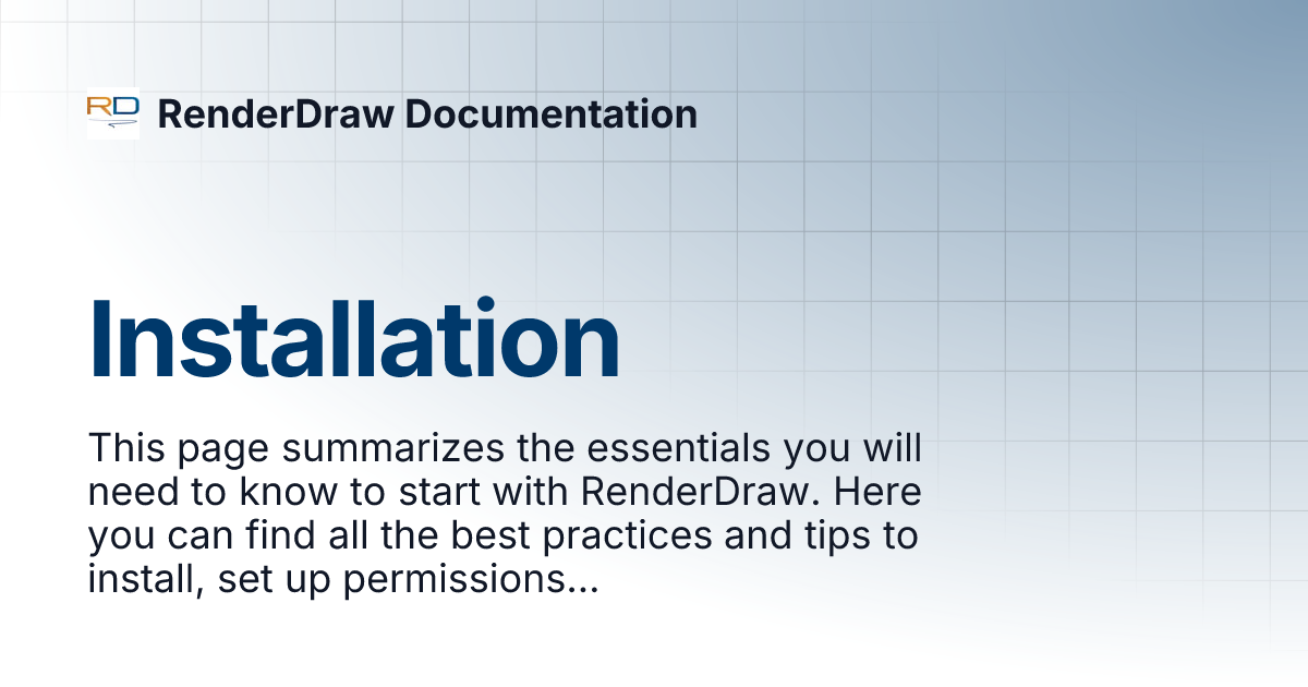Installation | RenderDraw Documentation